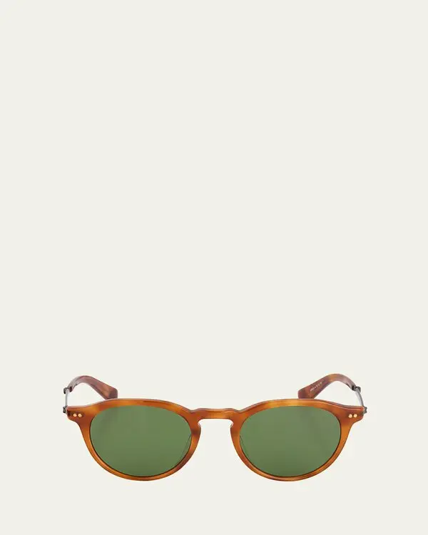 MR. LEIGHT Dorian Round Frame Sunglasses - Amber Tortoise