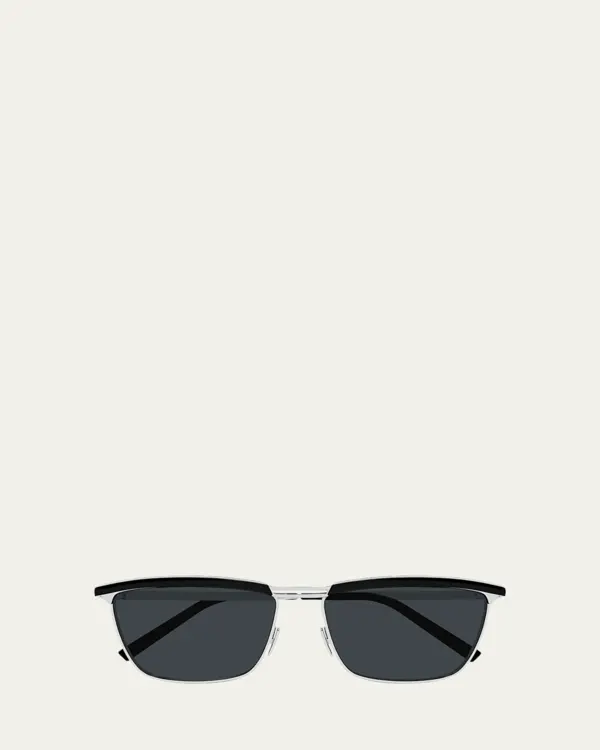 Saint Laurent Metal Aviator Sunglasses - Silver
