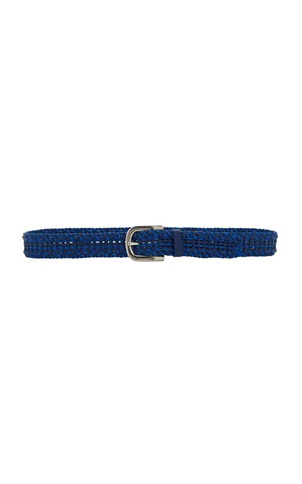 Gabriela Hearst Sam Woven Leather Belt - Blue