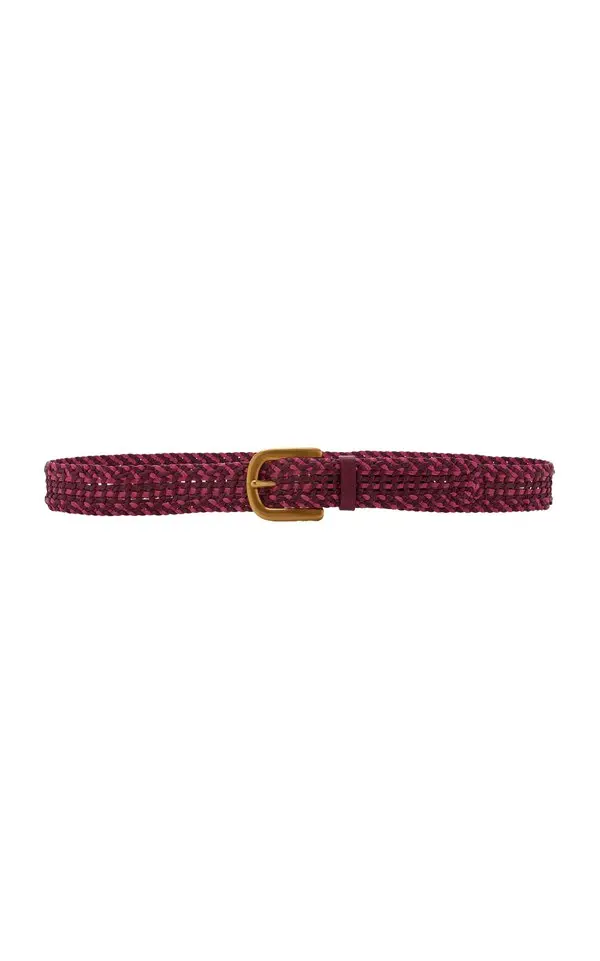Gabriela Hearst Sam Woven Leather Belt - Fuchsia