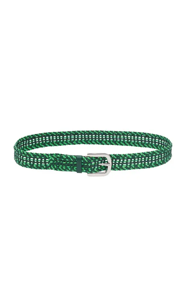 Gabriela Hearst Sam Woven Leather Belt - Green