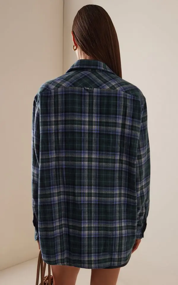 WITH NOTHING UNDERNEATH Oversized Checked Cotton Shirt - Multi