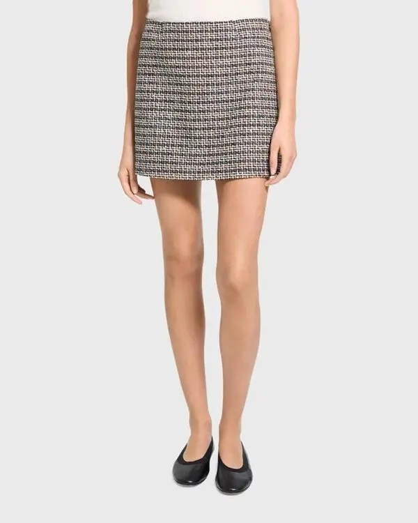 Theory Tweed Mini Skirt With Western Pocket