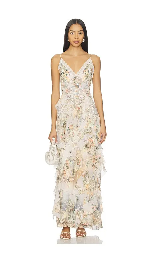 Camilla Ruffle Slip Dress - Pink