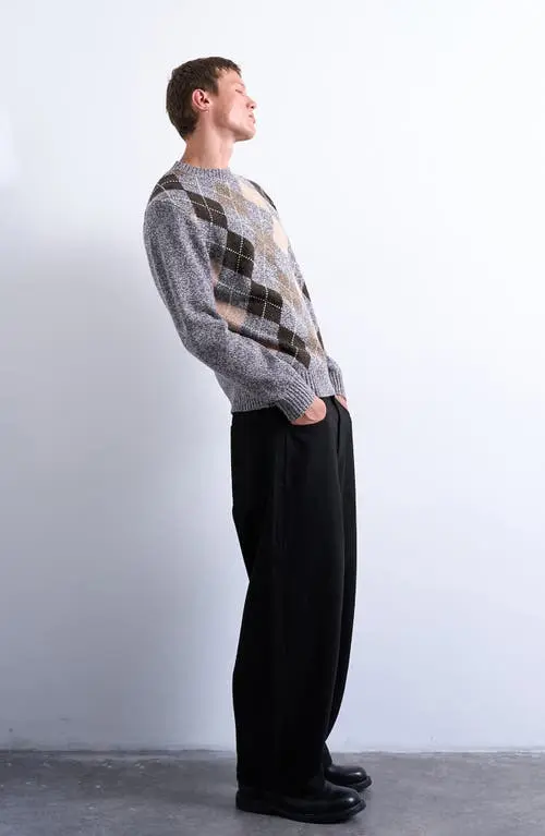 Topman Argyle Crewneck Sweater