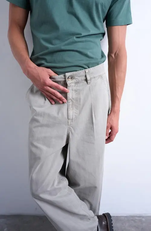 Topman Herringbone Pleated Barrel Trousers
