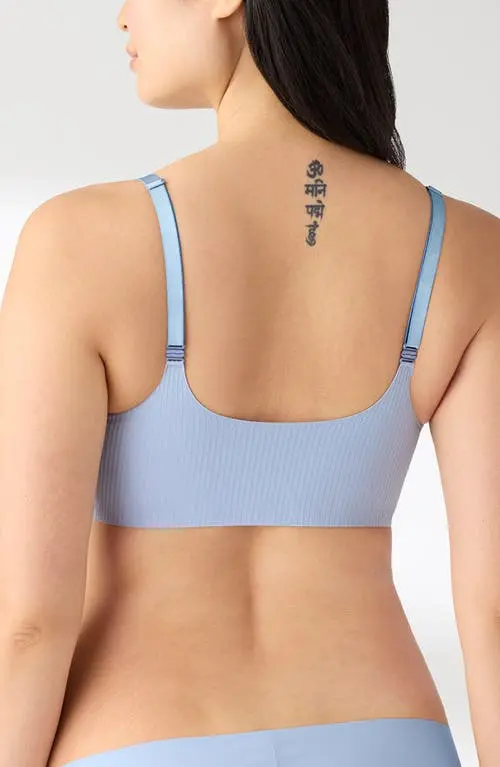 TRUE & CO Rib Triangle Bra - Forever Blue
