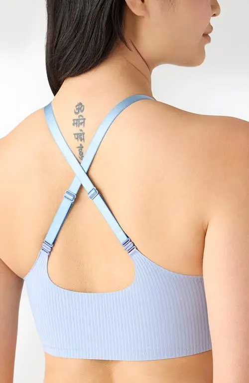 TRUE & CO Rib Triangle Bra - Forever Blue