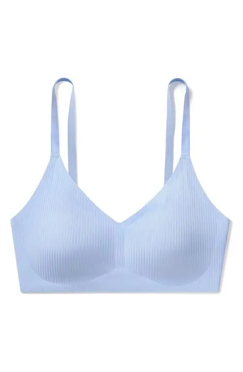 TRUE & CO Rib Triangle Bra - Forever Blue
