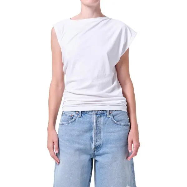 AGOLDE Beth Asymmetric Top - White