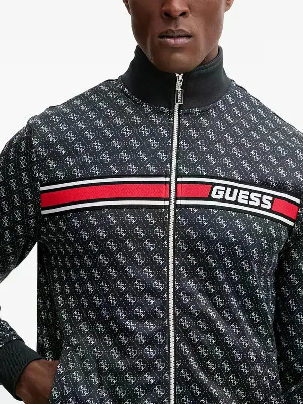 Guess Monogram Pattern Zip Sweatshirt