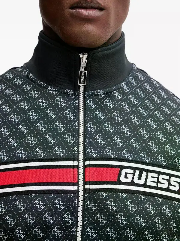 Guess Monogram Pattern Zip Sweatshirt