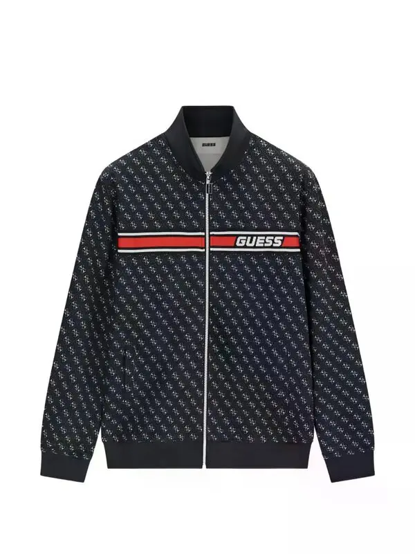 Guess Monogram Pattern Zip Sweatshirt