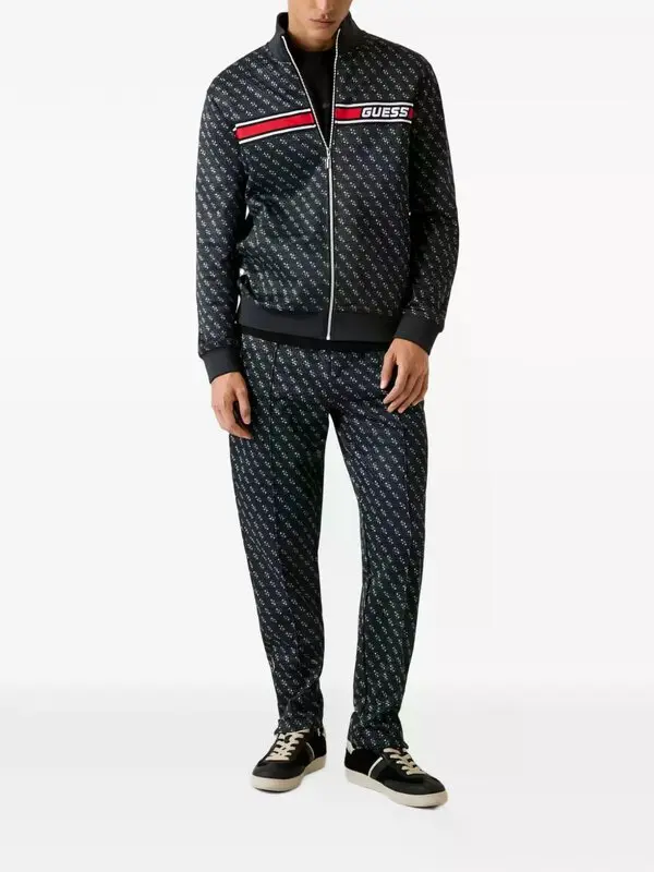 Guess Monogram Pattern Zip Sweatshirt