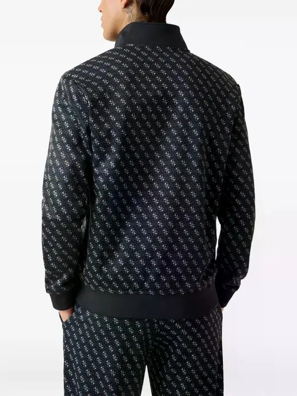 Guess Monogram Pattern Zip Sweatshirt
