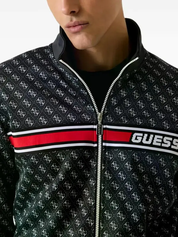 Guess Monogram Pattern Zip Sweatshirt