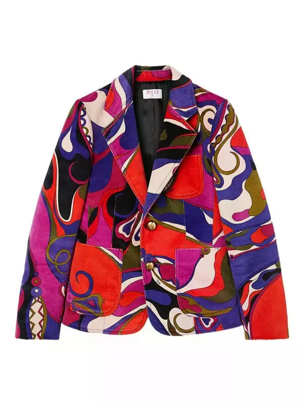 Emilio Pucci Orchidee Print Velvet Jacket