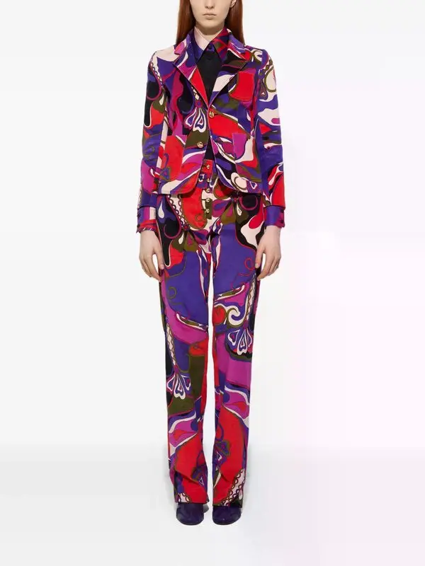 Emilio Pucci Orchidee Print Velvet Jacket
