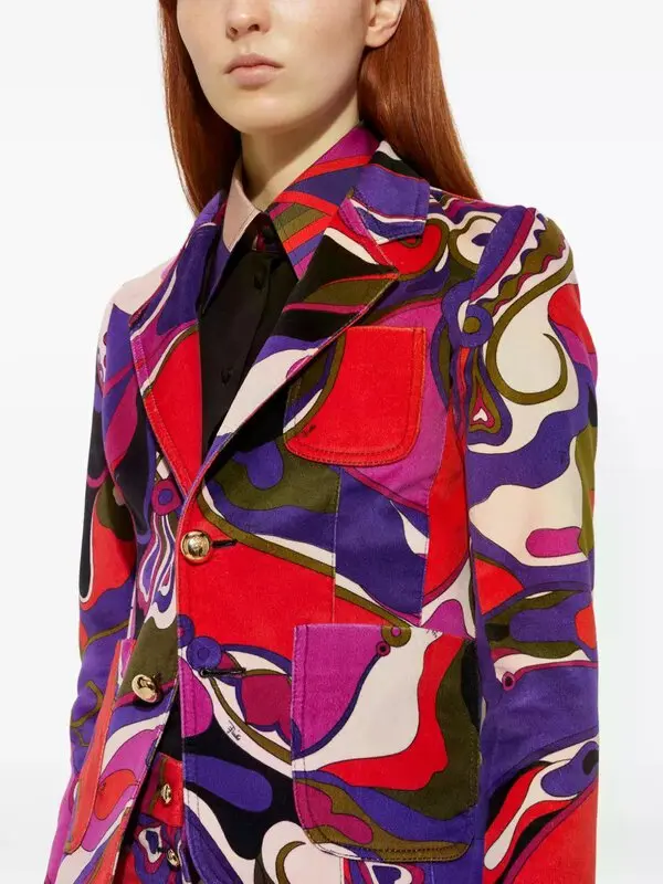 Emilio Pucci Orchidee Print Velvet Jacket
