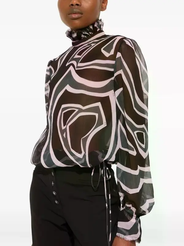 Emilio Pucci Labirinto Print Blouse - Black