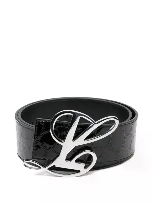 LUAR Logo-buckle Leather Belt - Black
