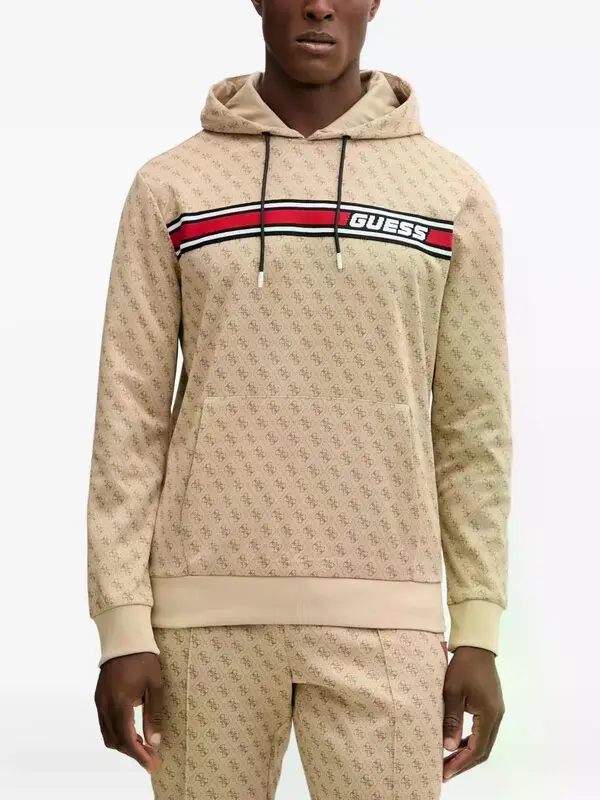 Guess Monogram-pattern Drawstring Hoodie