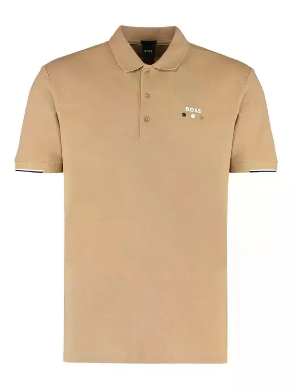 BOSS Logo-detail Polo Shirt - Neutrals