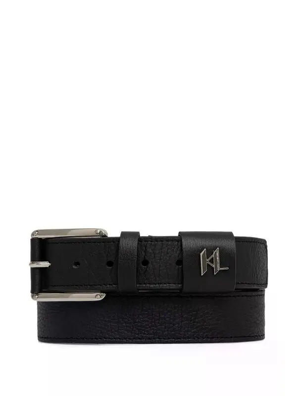Karl Lagerfeld Logo Appliqué Belt - Black