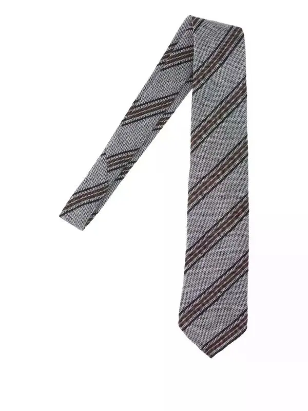 Cesare Attolini Striped Neck Tie - Grey
