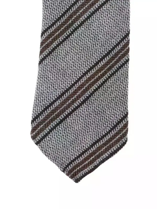 Cesare Attolini Striped Neck Tie - Grey