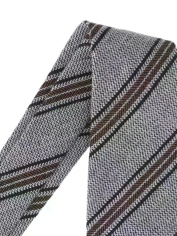 Cesare Attolini Striped Neck Tie - Grey