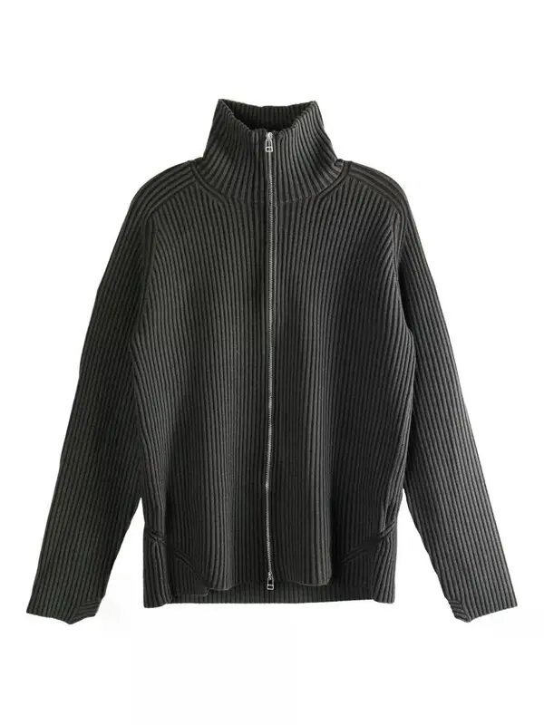 OMAR AFRIDI Ribbed Zip-up Cardigan