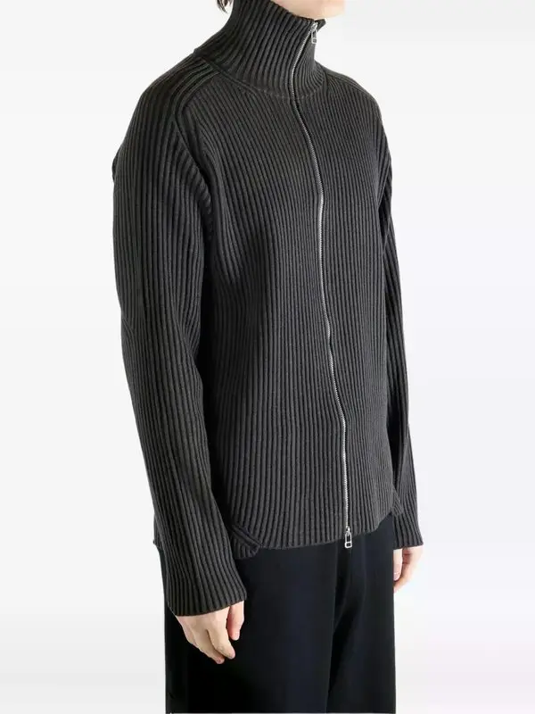 OMAR AFRIDI Ribbed Zip-up Cardigan