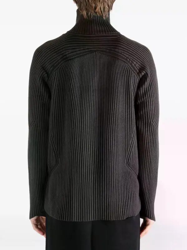 OMAR AFRIDI Ribbed Zip-up Cardigan