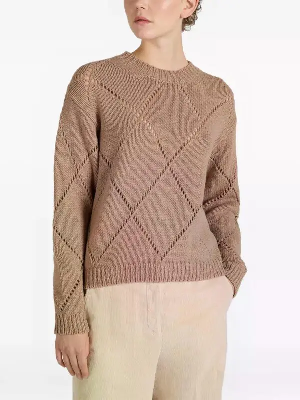 SLOWEAR Diamond Pattern Wool Jumper