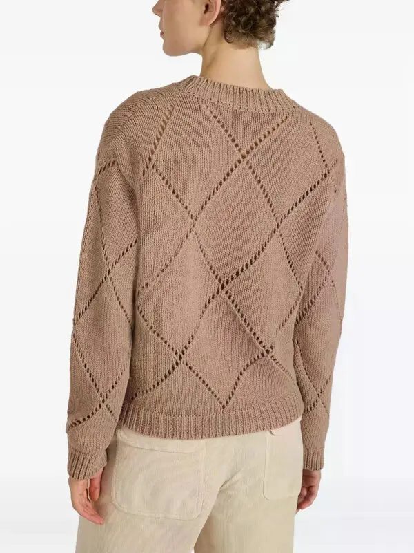 SLOWEAR Diamond Pattern Wool Jumper