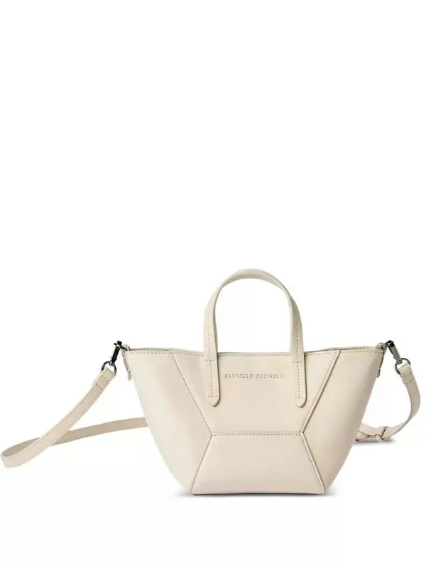 Brunello Cucinelli Mini Leather Tote - Neutrals