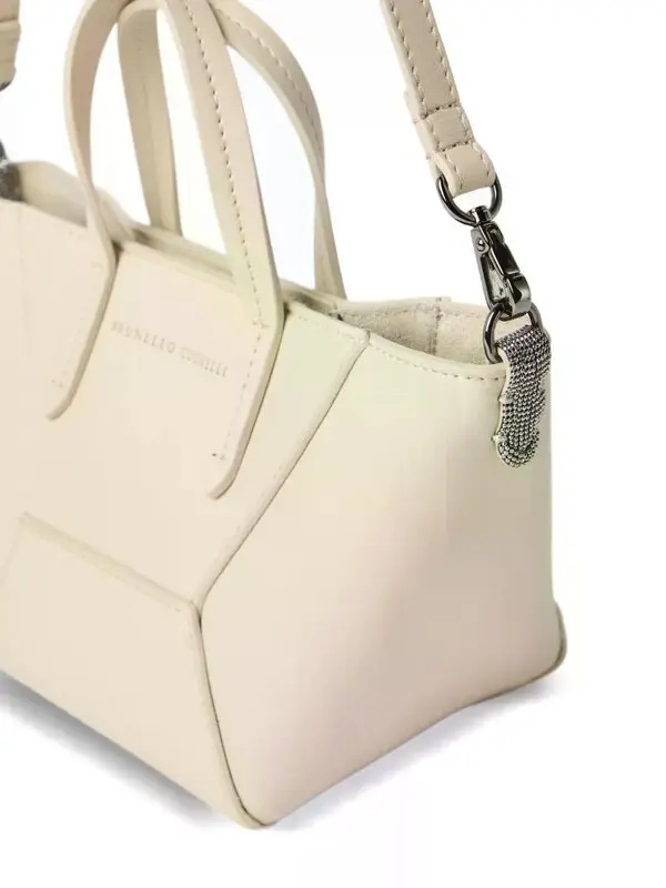 Brunello Cucinelli Mini Leather Tote - Neutrals