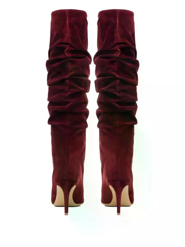 GINISSIMA 80mm Eva Slouchy Leather Boots - Red
