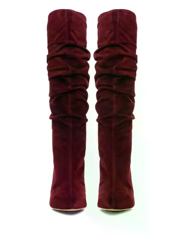 GINISSIMA 80mm Eva Slouchy Leather Boots - Red