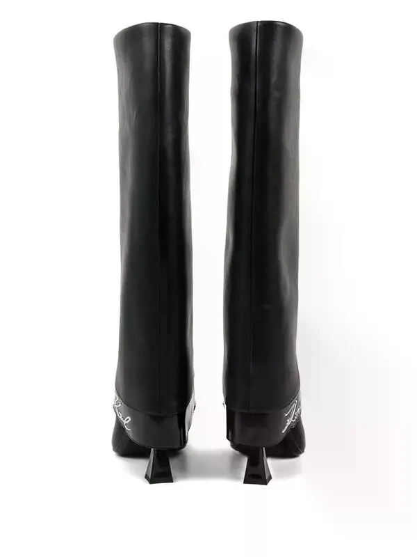 Karl Lagerfeld Logo-appliqué Boots - Black