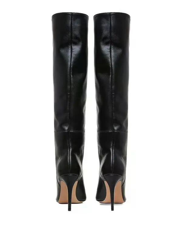 GINISSIMA 95mm Milla Leather Knee-high Boots - Black