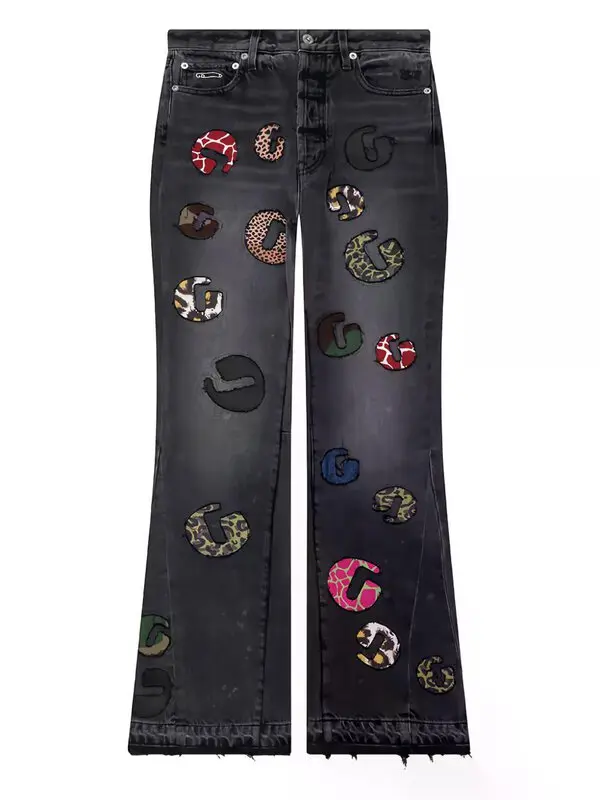 GALLERY DEPT. G Time La Flare Appliqué Wide-leg Jeans - Grey