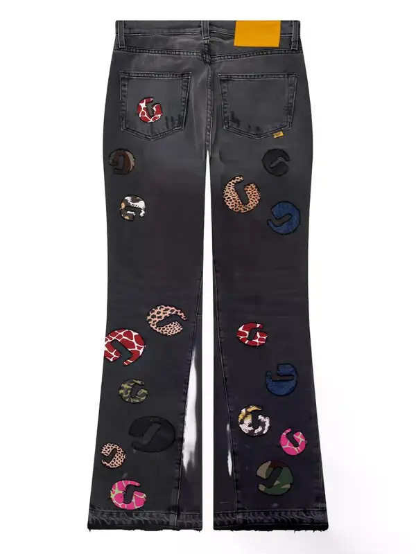 GALLERY DEPT. G Time La Flare Appliqué Wide-leg Jeans - Grey
