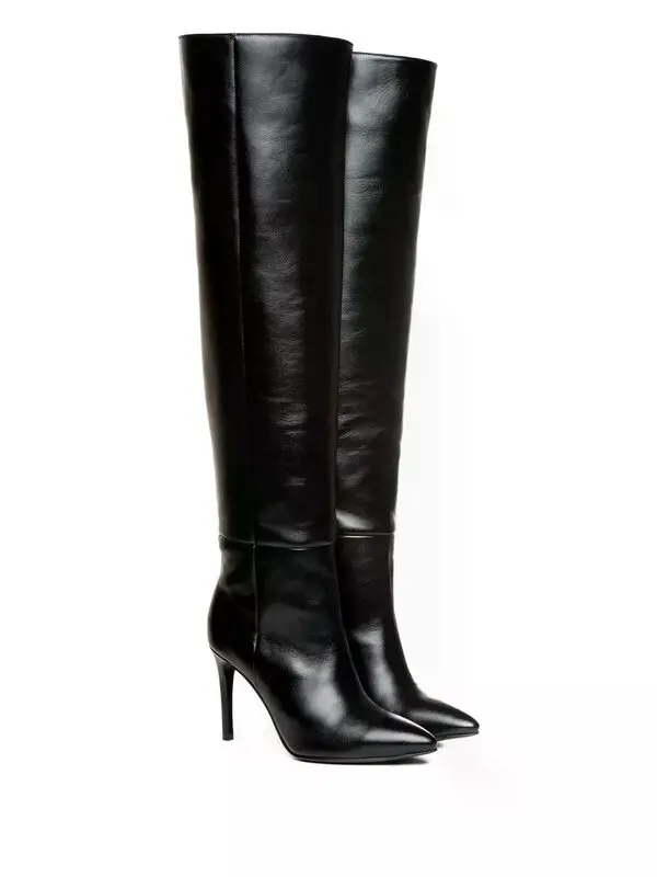 GINISSIMA 95mm Leather Thigh High Boots