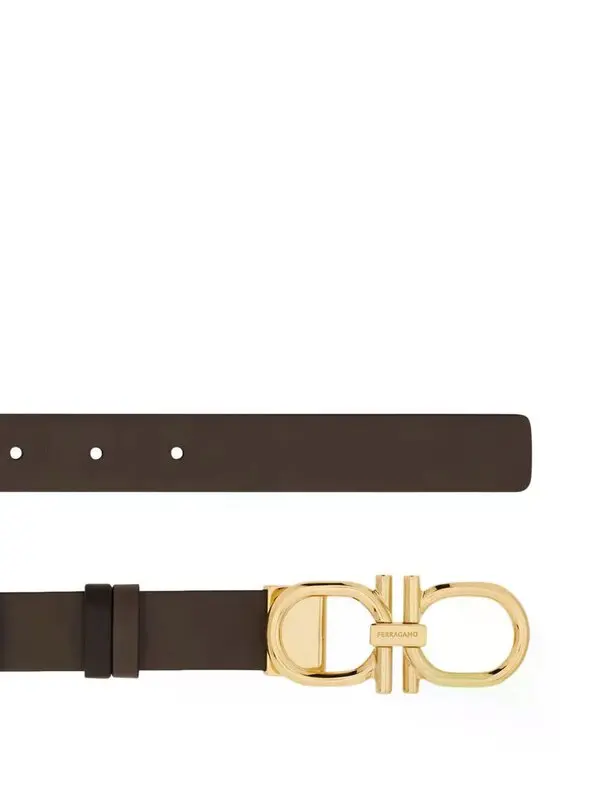 FERRAGAMO Gancini Reversible Belt - Brown