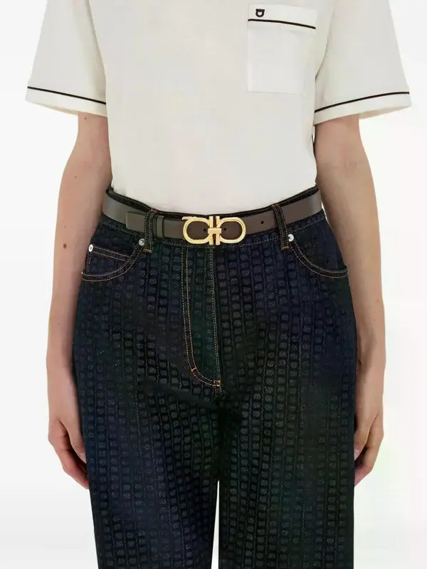 FERRAGAMO Gancini Reversible Belt - Brown