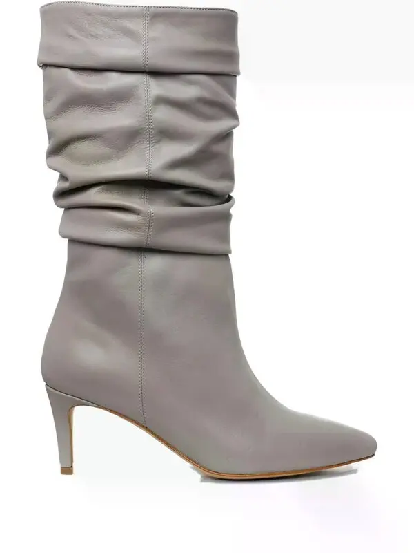 GINISSIMA 65mm Eva Slouchy Leather Boots - Grey