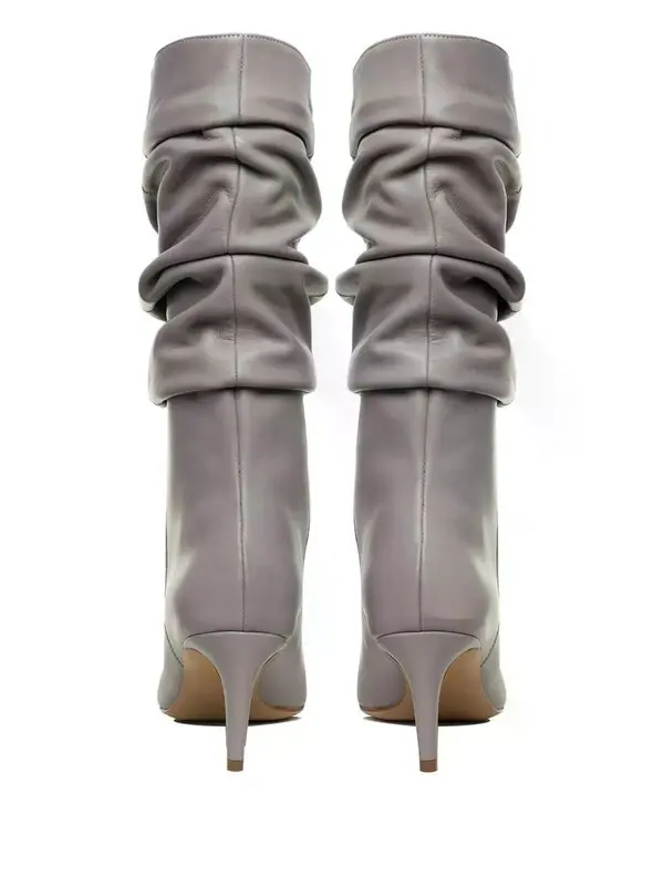 GINISSIMA 65mm Eva Slouchy Leather Boots - Grey