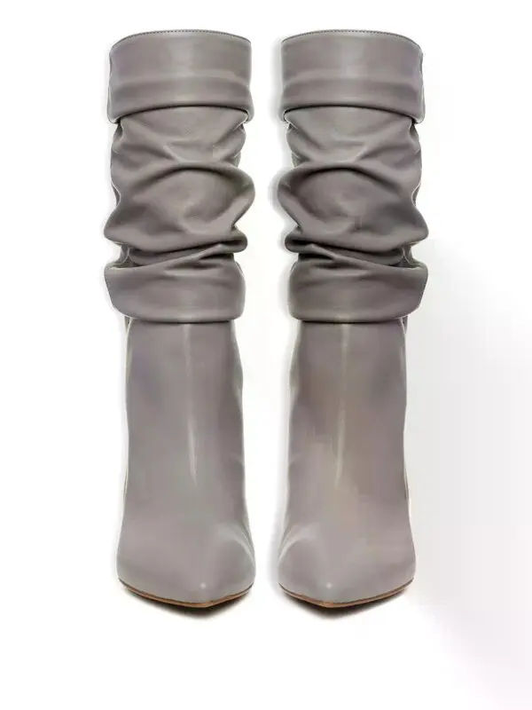 GINISSIMA 65mm Eva Slouchy Leather Boots - Grey